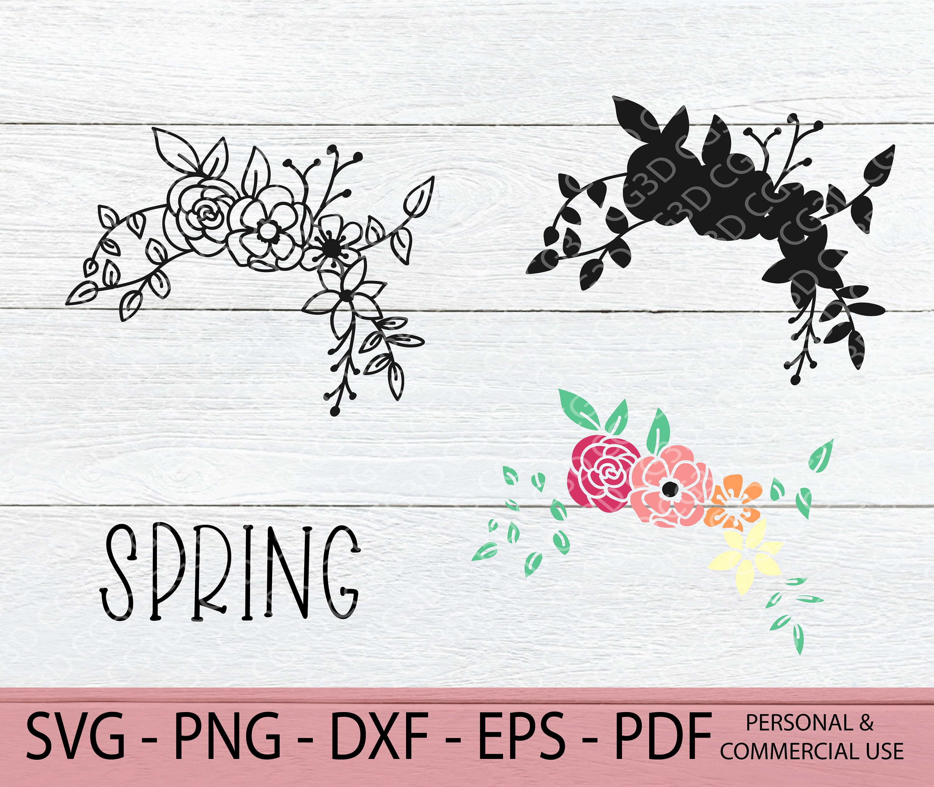Spring SVG - Floral Spring Sign Cut File - Layered Flower SVG - Spring ...