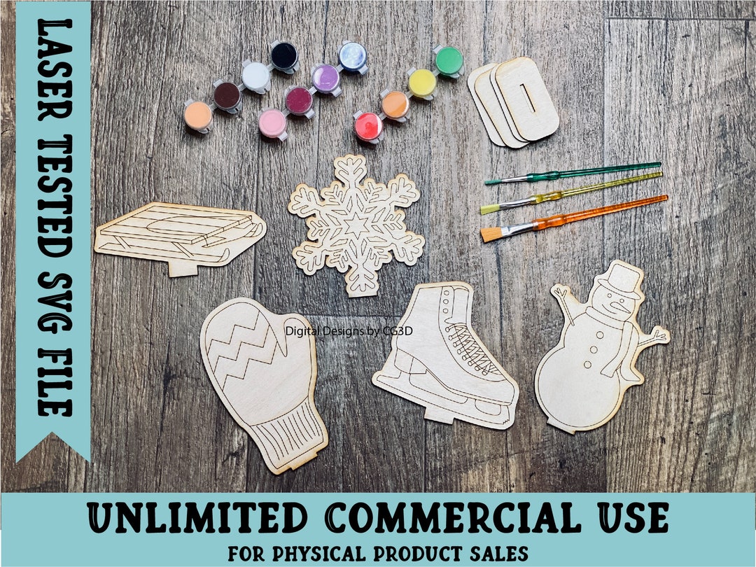 Winter DIY Paint Kit SVG With Stands - Christmas Diy File - Holiday ...