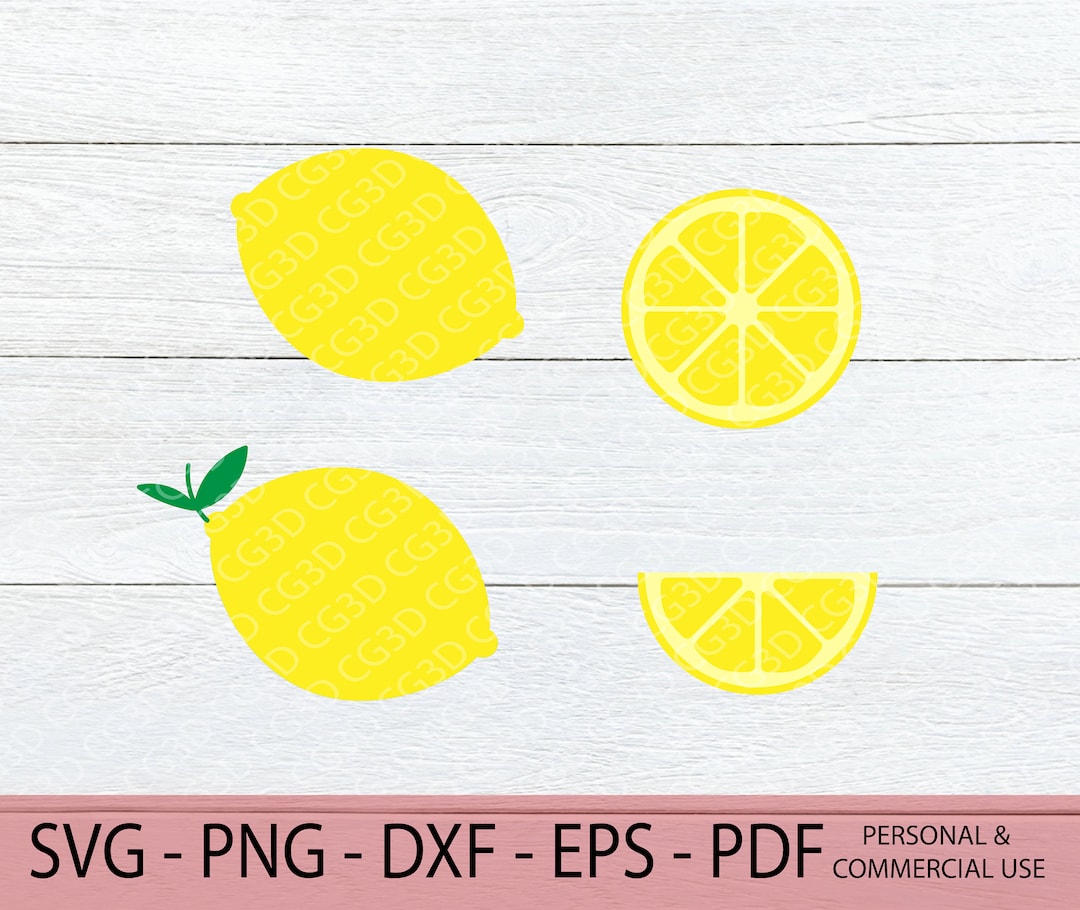 Lemon SVG Bundle - Lemon Slice SVG - Summer Fruit Dxf - Citrus ...