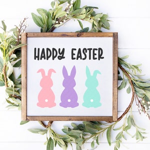 Easter Bunny SVG Bunny Ears SVG Three Bunnies dxf Easter | Etsy
