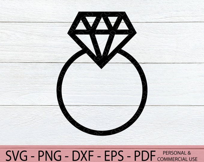 Diamond Ring SVG Diamond Ring PNG Engagement Ring SVG - Etsy