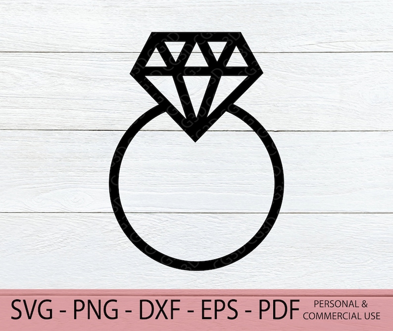 Diamond Ring SVG, Diamond Ring PNG, Engagement Ring SVG, Wedding Ring ...