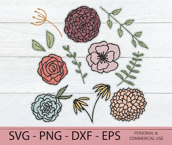 Layered Flower SVG Bundle Flower Clip Art Flower Outline | Etsy