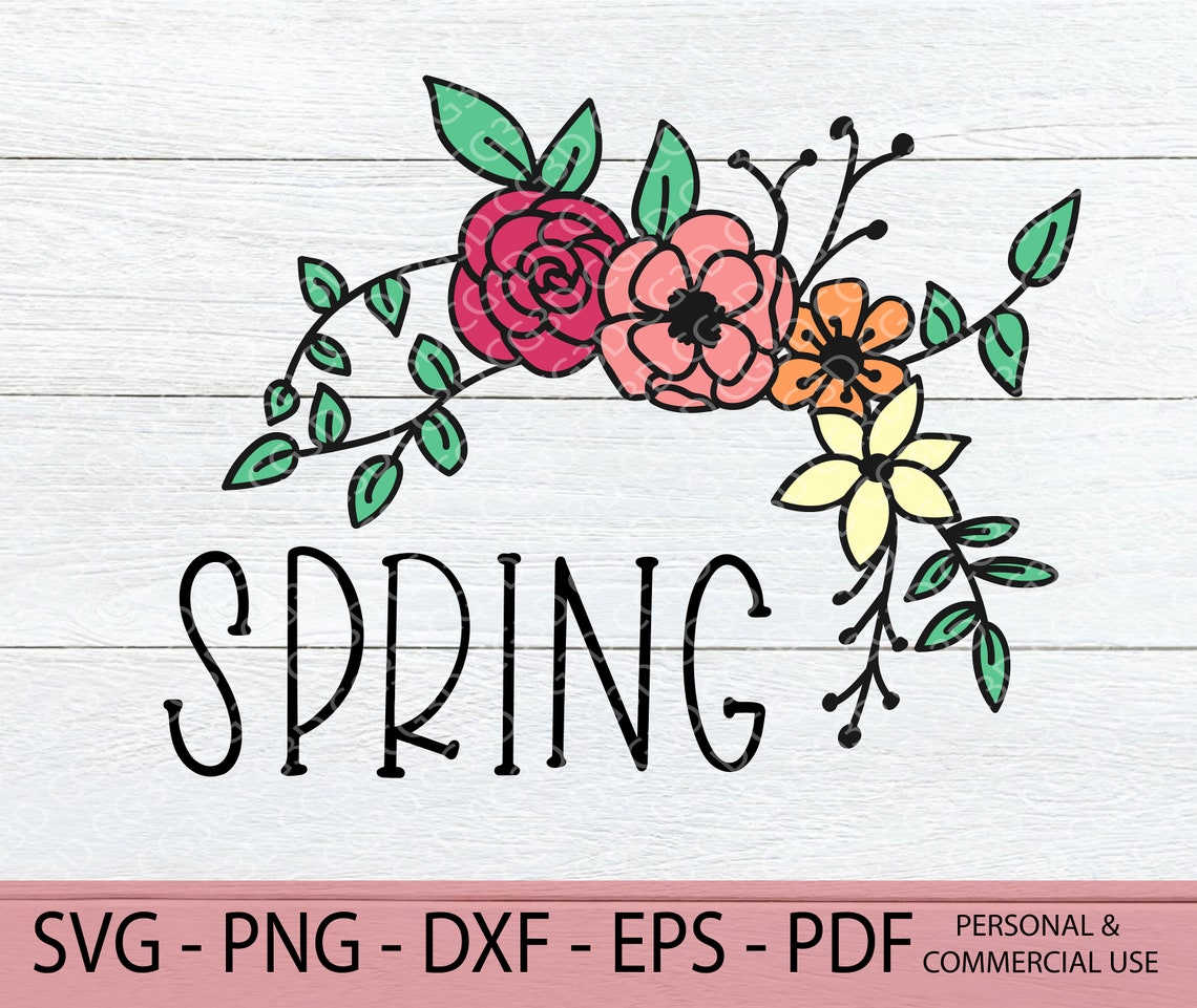Spring SVG - Floral Spring Sign Cut File - Layered Flower SVG - Spring ...