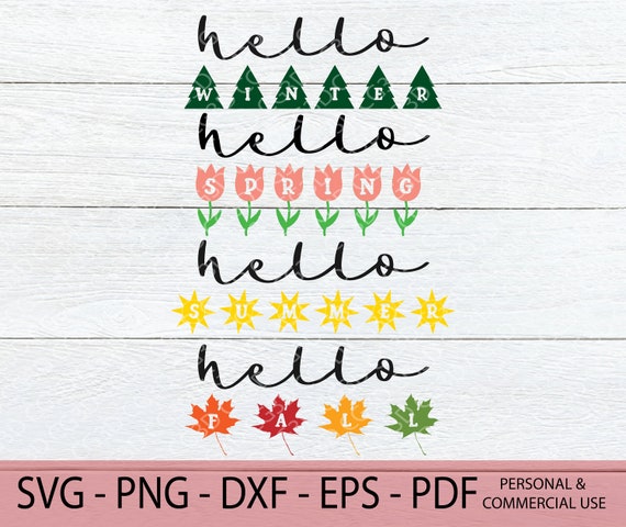 Hello Seasons SVG Bundle Hello Summer SVG Hello Fall Svg | Etsy
