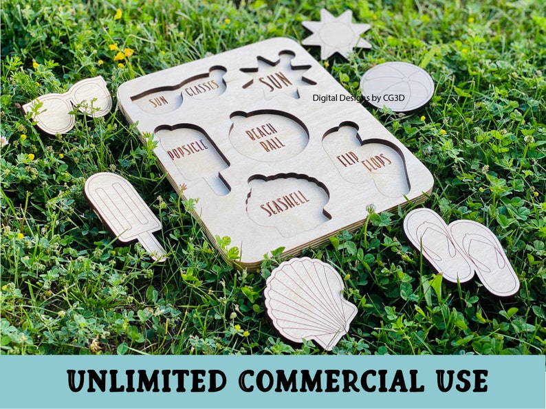 Summer Puzzle SVG Glowforge Puzzle SVG File Beach Puzzle - Etsy
