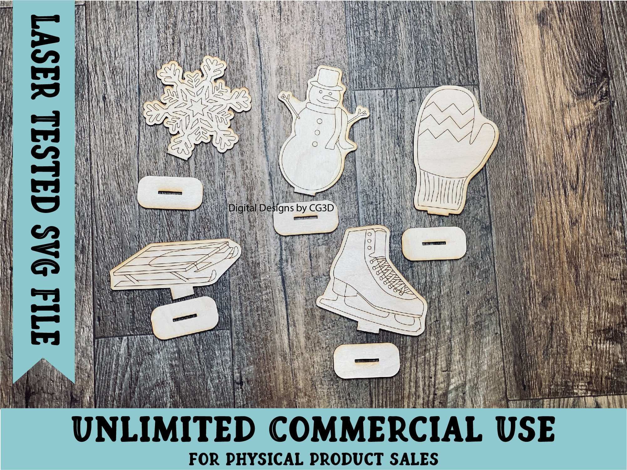 Winter DIY Paint Kit SVG With Stands Christmas Diy File - Etsy