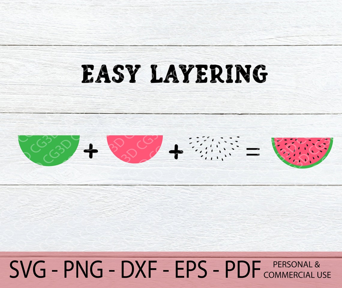 Watermelon SVG Bundle - Layered Watermelon Slice SVG - Summer Fruit Dxf ...