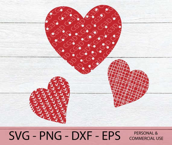 Pattern Hearts SVG Heart SVG for cricut Layered Heart SVG | Etsy