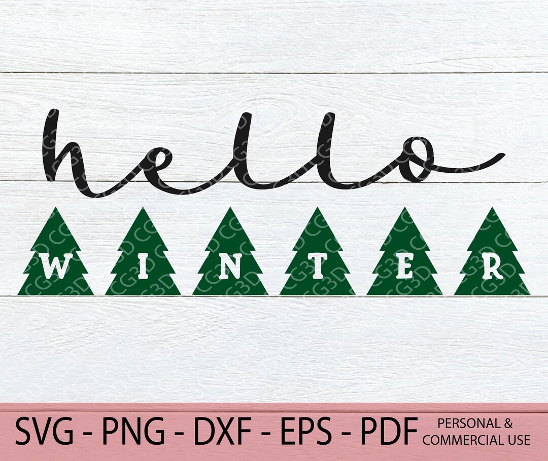 Hello Winter SVG - Hello Winter PNG - Winter Porch Sign - Winter ...