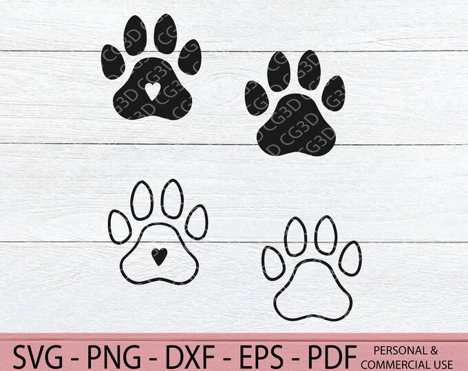 Dog Paw Print SVG Clipart - Glitter Pawprint Clip Art, Glitter Dog ...