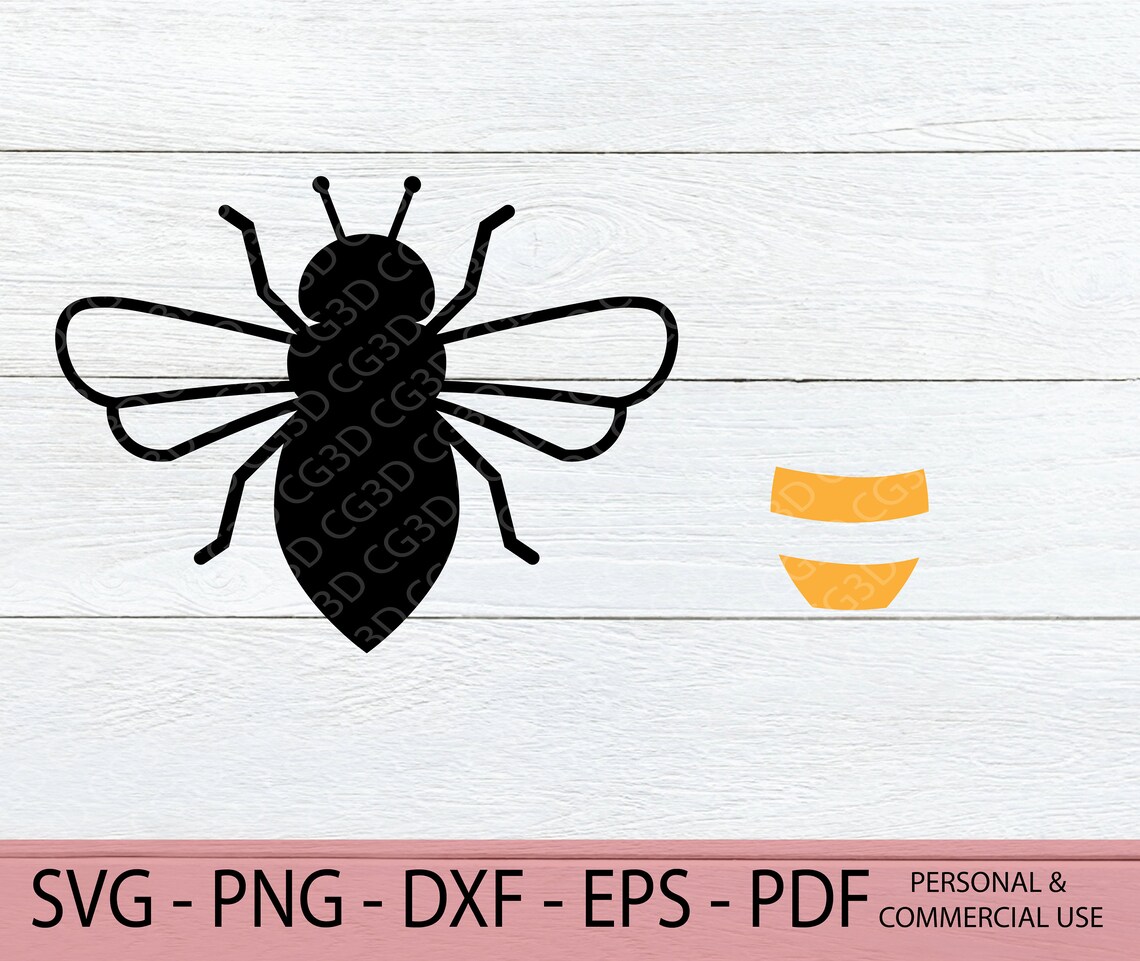 Bee SVG, Bee Dxf, Honey Bee SVG, Layered Bee Cut File, Bee PNG, Bumble ...