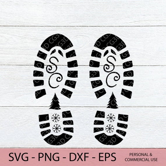 Santa Foot Print SVG Santa Boot SVG Boot Stencil SVG | Etsy Canada