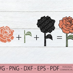 Rose Stem SVG - 3D Layered Floral SVG - Rose Clipart - Printable Flower ...