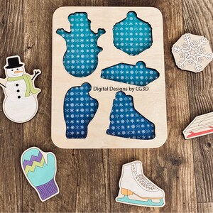 Winter Puzzle SVG - Christmas Glowforge Puzzle - Kids Puzzle SVG ...