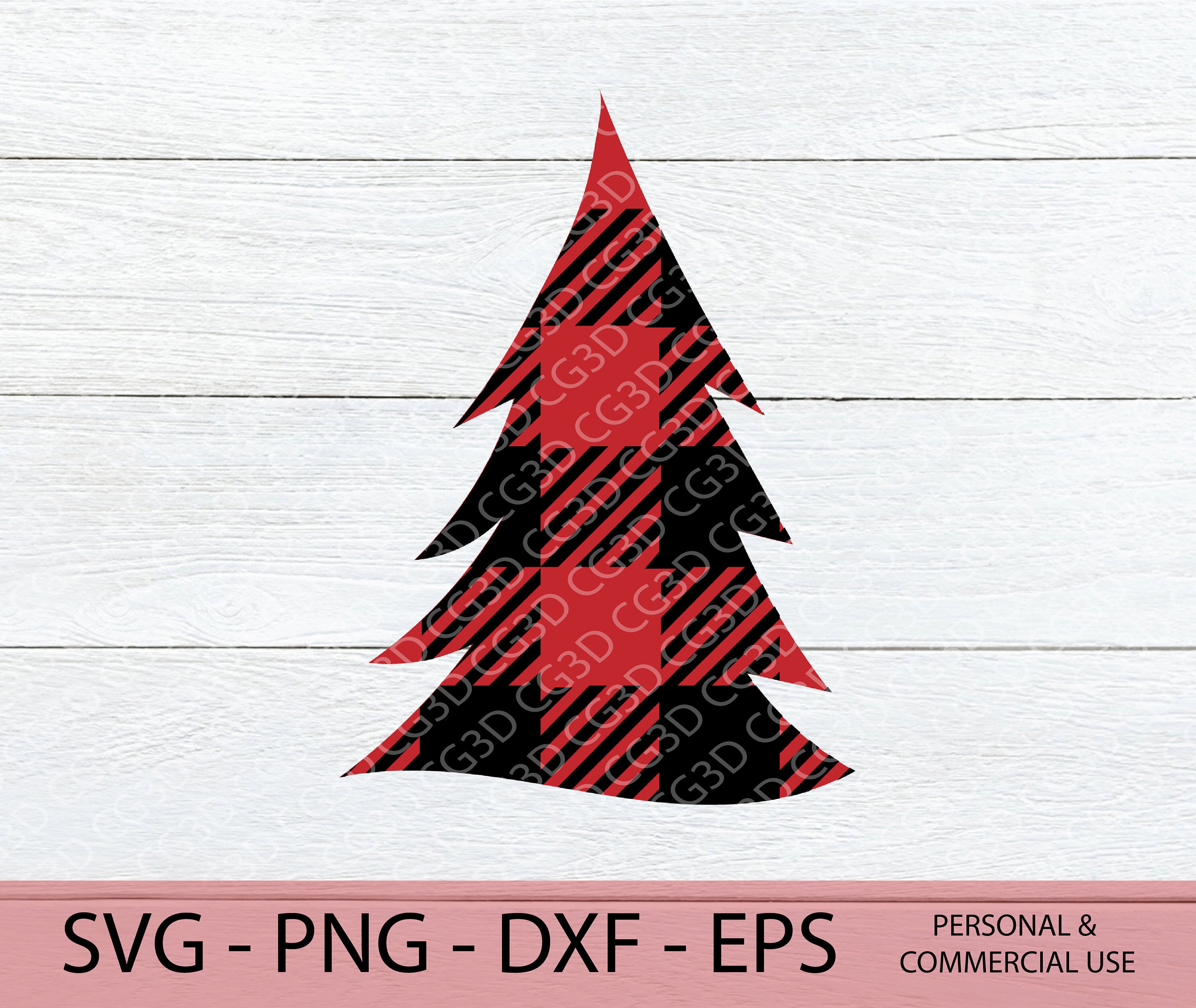 Buffalo Plaid Christmas Tree SVG Plaid Christmas SVG Tree - Etsy