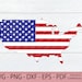 American Flag USA Svg - United States Map Svg- 4th of July Svg ...