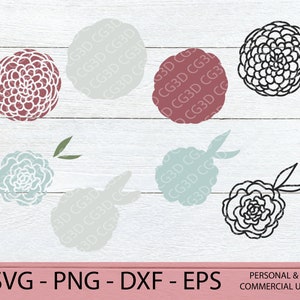 Layered Flower SVG Bundle - Flower Clip Art - Flower Outline SVG - Rose ...