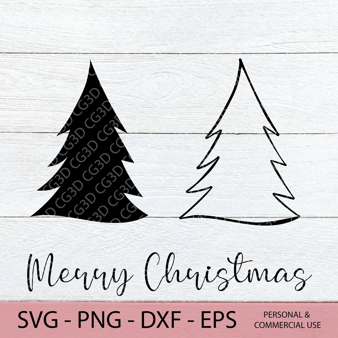 Christmas Tree SVG - Merry Christmas Script SVG - Christmas Text SVG ...