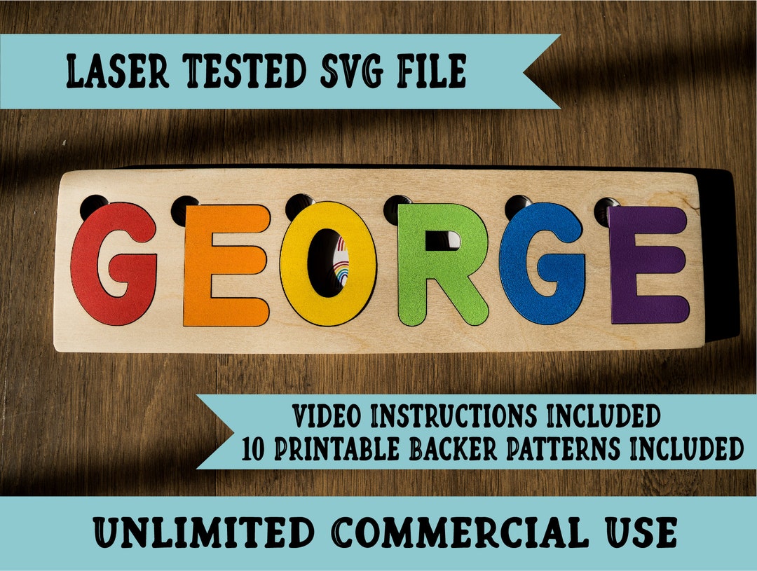 Alphabet Puzzle SVG - Custom Name Puzzle SVG - Glowforge Puzzle File ...