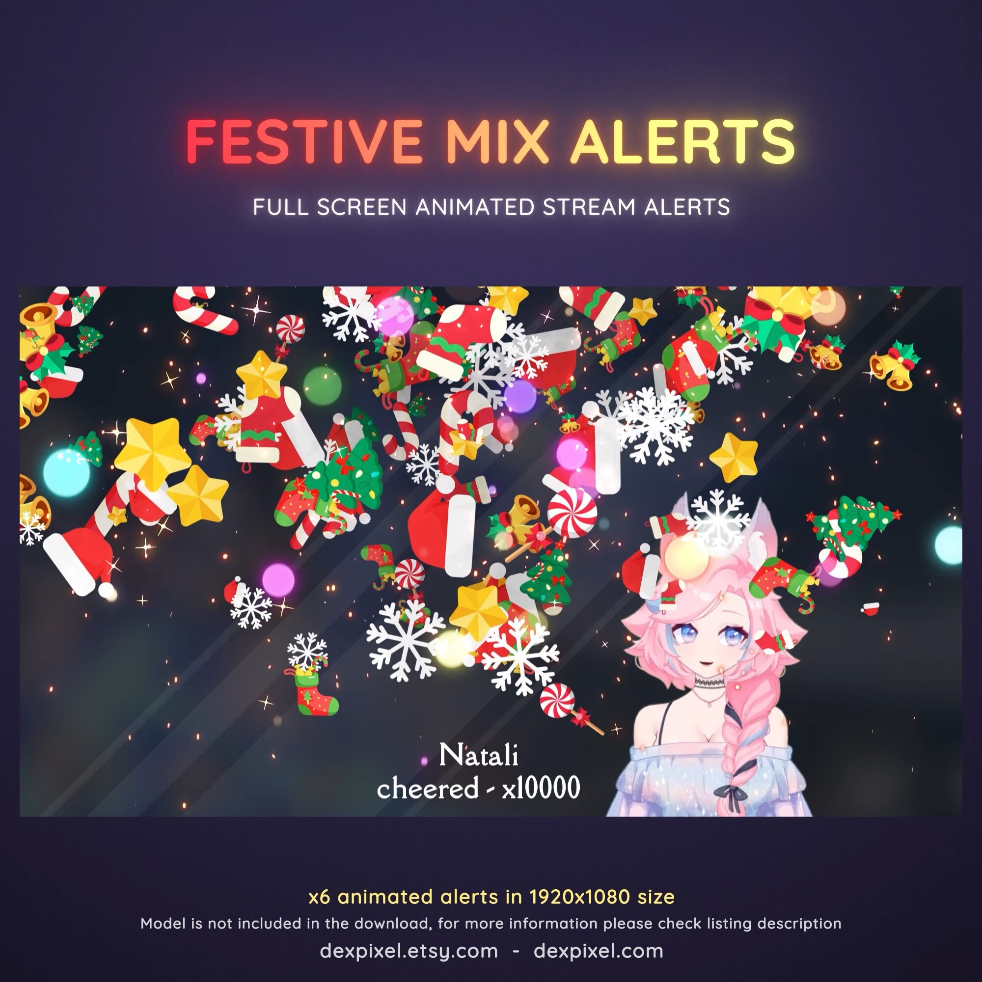 Festive Gifts Christmas Full Screen Animated Stream Alerts | X5 ...
