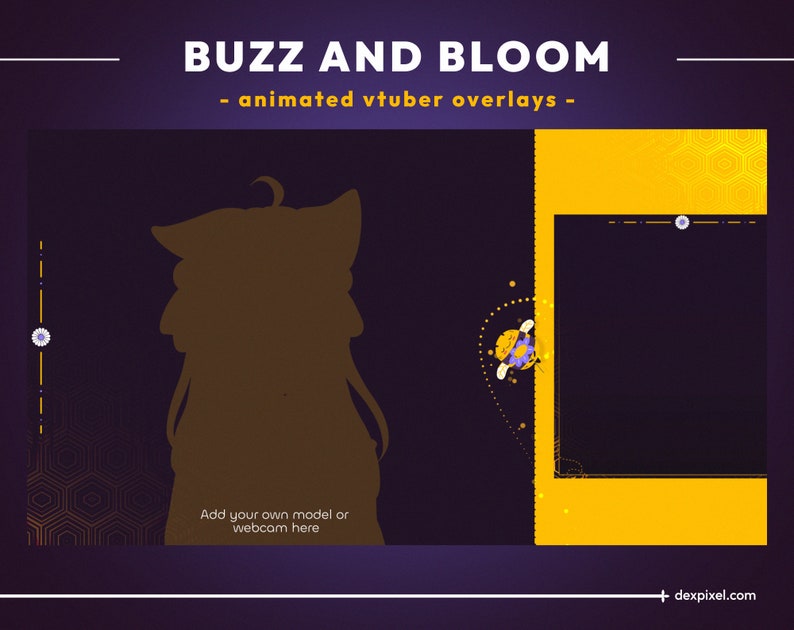 Buzz and Bloom Cute Bee Vtuber Stream Pack Bees & Honey - Etsy