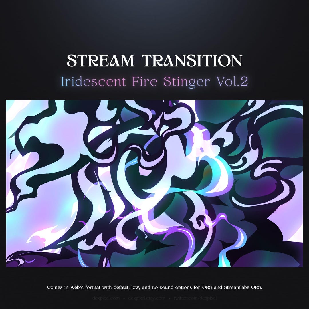 Cartoon Holographic Stream Transition – Blue Pink Animated OBS Stinger ...