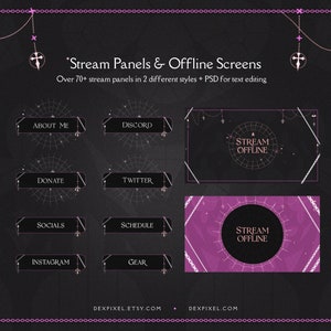 Vtuber Pink Dark Goth Animated Stream Pack | Chatting and Game Animated Overlays | Vampire ...