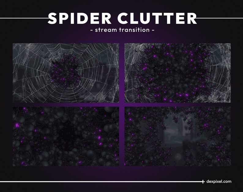 Spider Stream Transition | Purple Eyes, Horror OBS Twitch Scenes - Etsy