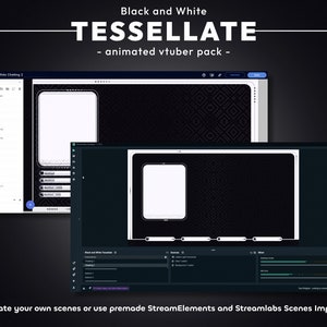 Black and White Tessellate Vtuber Stream Pack | Animated Pattern Stream ...