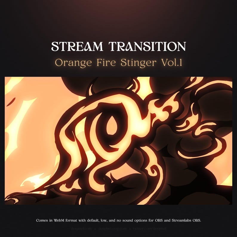 Orange Fire Stream Transition | Animated Stinger (webm) - Etsy