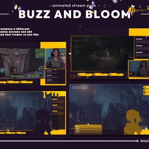 Buzz and Bloom Cute Bees Stream Pack | Bees and Honey Animated Scenes ...
