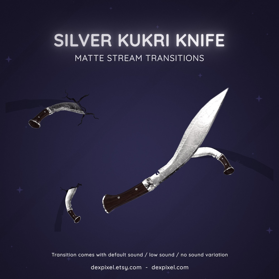 Silver Grey Kukri Knives Ninja Matte Stream Transition | Knife Anime ...