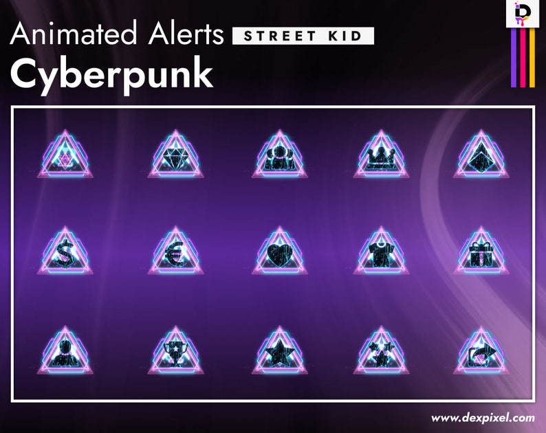 Cyberpunk Purple Animated Twitch Stream Alerts. Sci Fi Alerts - Etsy