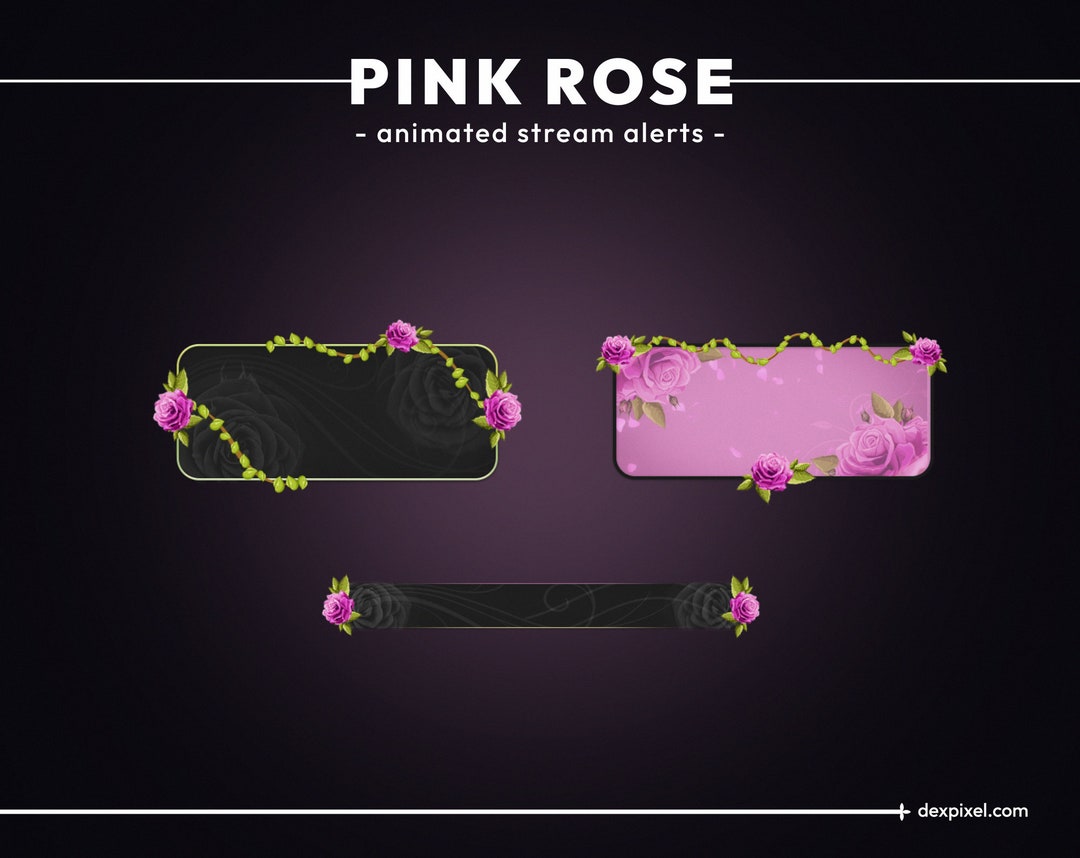 Pink Rose Animated Stream Alerts: Twitch Notifications (webm) - Etsy