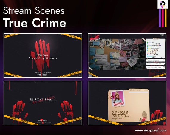 True Crime Stream Scenes. Twitch Overlays Crime Forensic - Etsy