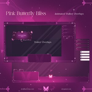 Pink Butterfly Bliss Purple Stream Pack | Animated Scenes | Cute Pastel ...