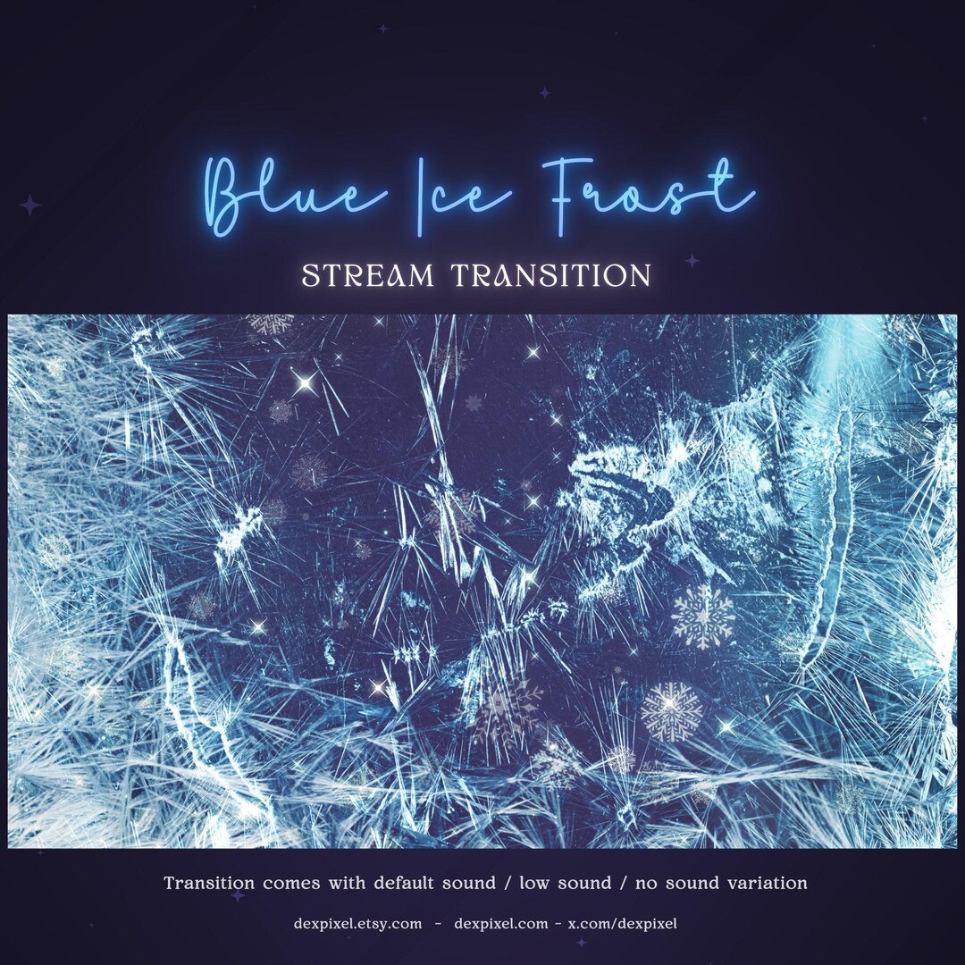 Blue Ice Frost Stream Transition | Animated Winter Overlay (webm) - Etsy
