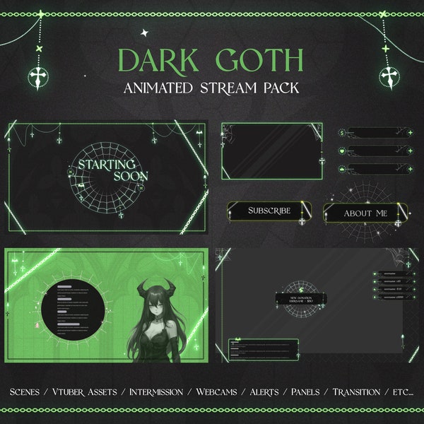 Dark Gothic Stream Overlay - Etsy