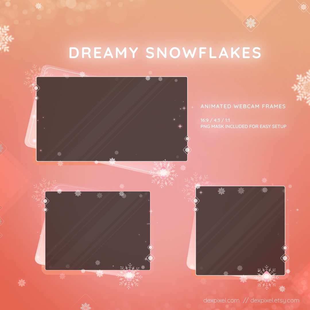 Pastel Peach Snowflakes Animated Stream Webcam Overlay - Etsy