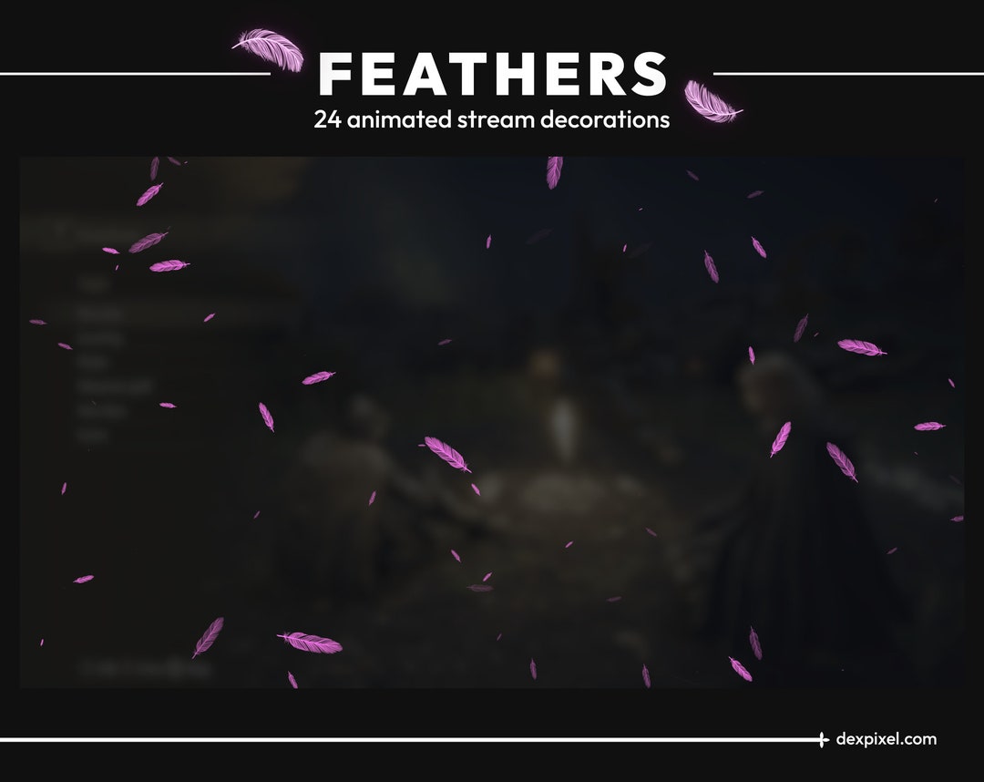 Animated Feathers Stream Decoration | 24 Animated Falling Feather ...