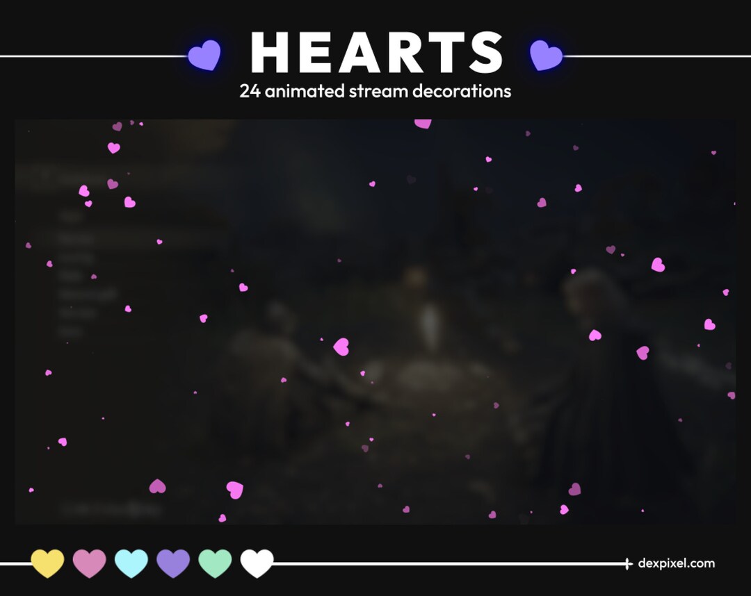 Animated Hearts Stream Decoration 24 Animated Falling Hearts Animated ...