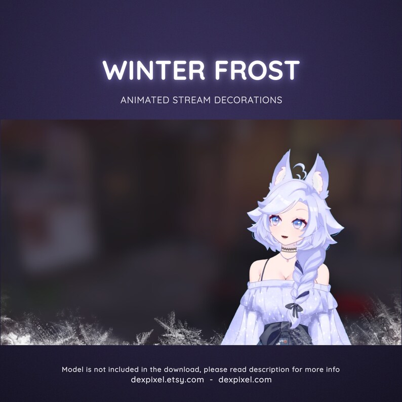 Vtuber Winter Frost Animated Stream Overlay: Festive Twitch Holiday ...