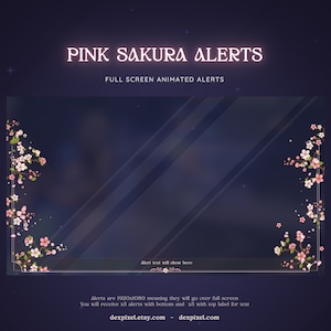Pink White Sakura Cherry Blossom Animated Stream Alerts | Bloom ...