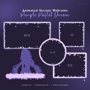 Purple Purple Dream Animated Stream Pack | Celestial Flower Chatting ...