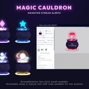 Magic Cauldron Witch Animated Stream Alerts | X10 Animated Alerts With Sound | Vtuber Twitch ...