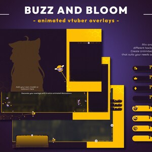 Buzz and Bloom Cute Bee Vtuber Stream Pack Bees & Honey Animated ...