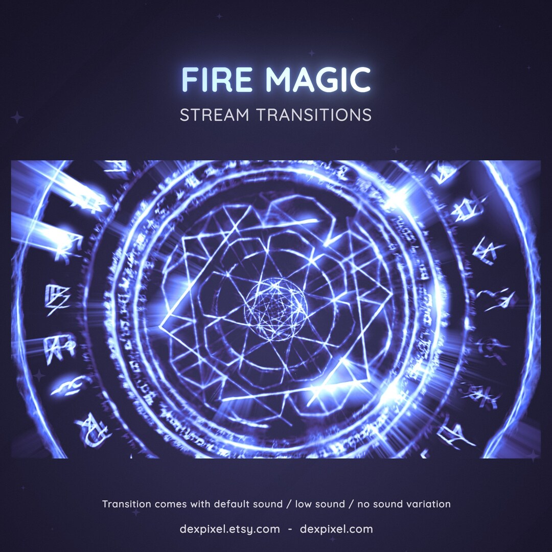 Blue Fire Magic Seal Stream Transition | Animated Stinger (webm ) - Etsy