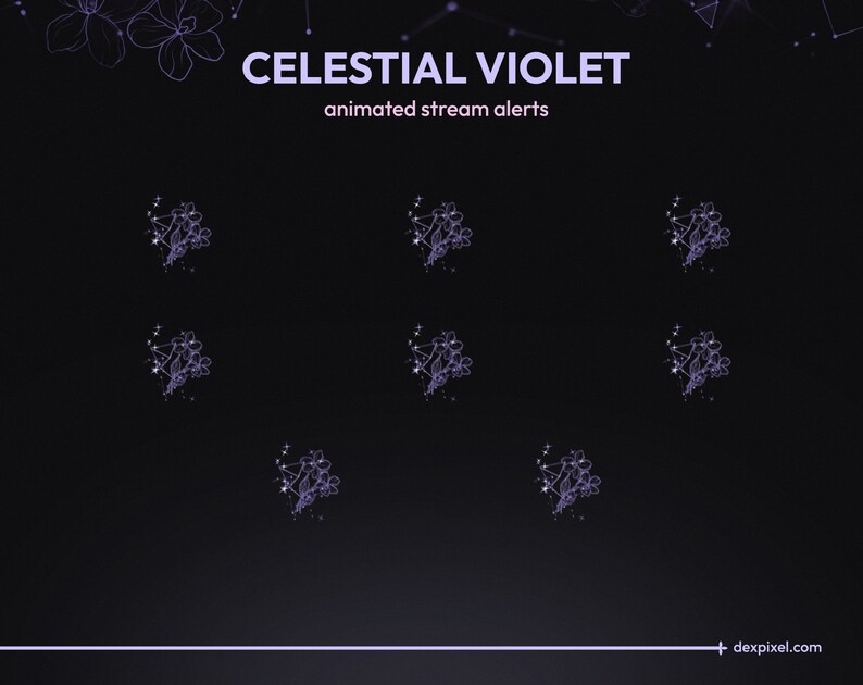 Celestial Violet Animated Twitch Alerts | Purple Pastel Stream Events ...