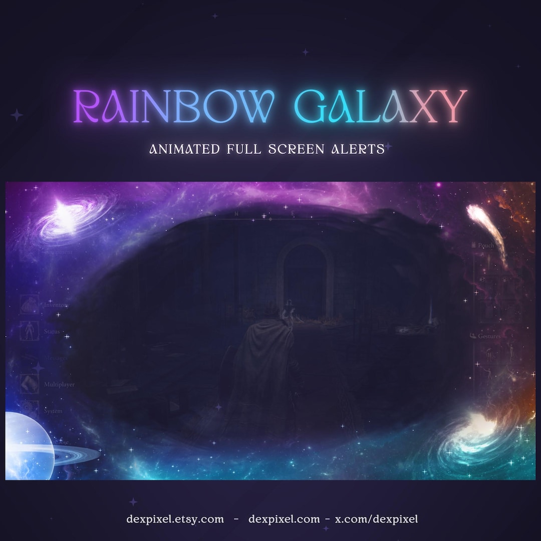 Rainbow Galaxy Animated Stream Alerts | Twitch, Youtube, Facebook - Etsy